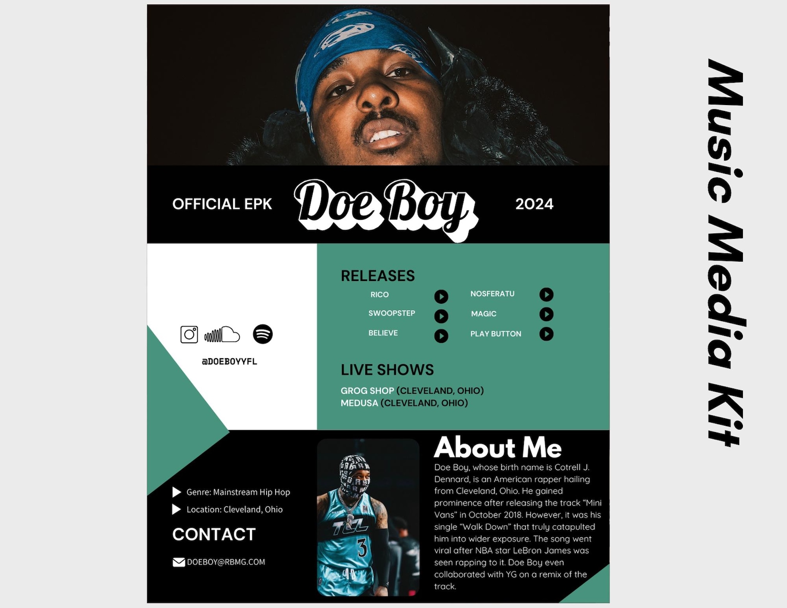 Electronic Press Kit | Media Kit Template for Musicians | Press Kit for ...
