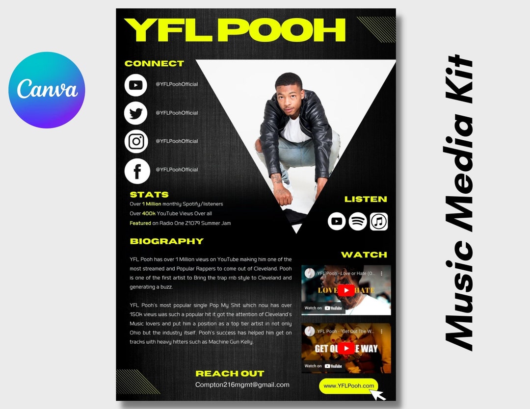 Electronic Press Kit | Media Kit Template for Musicians | Press Kit for ...