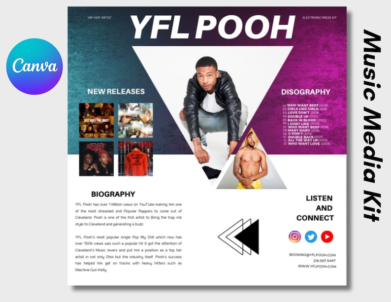 Electronic Press Kit | Media Kit Template for Musicians | Press Kit for ...