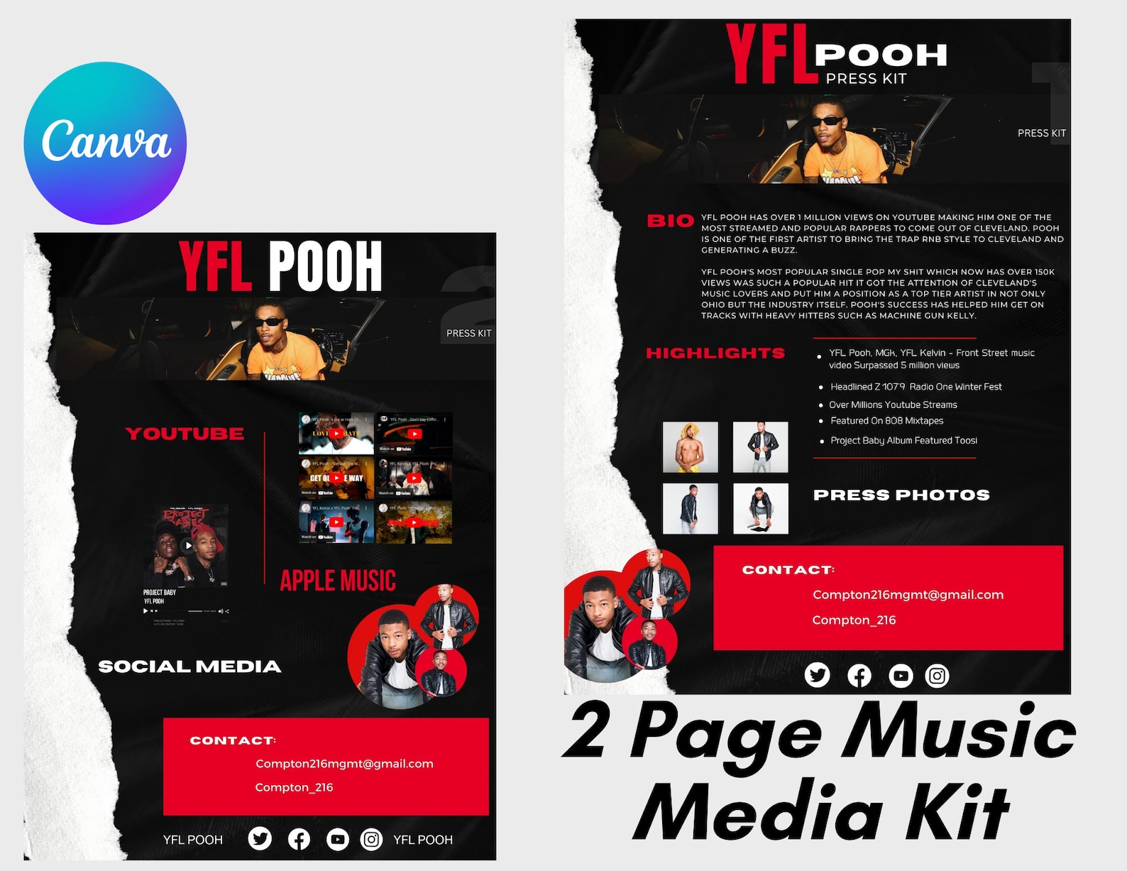 Electronic Press Kit | Media Kit Template for Musicians | Press Kit for ...