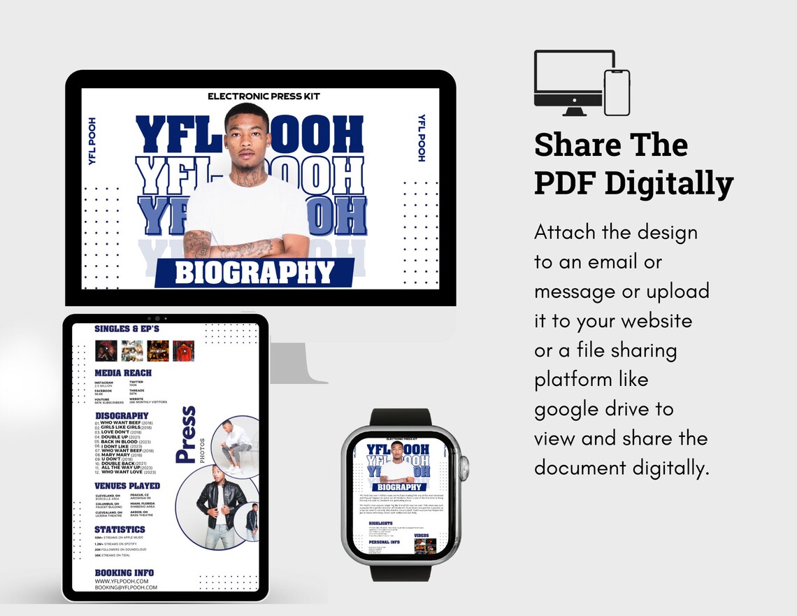 Electronic Press Kit | Media Kit Template for Musicians | Press Kit for ...