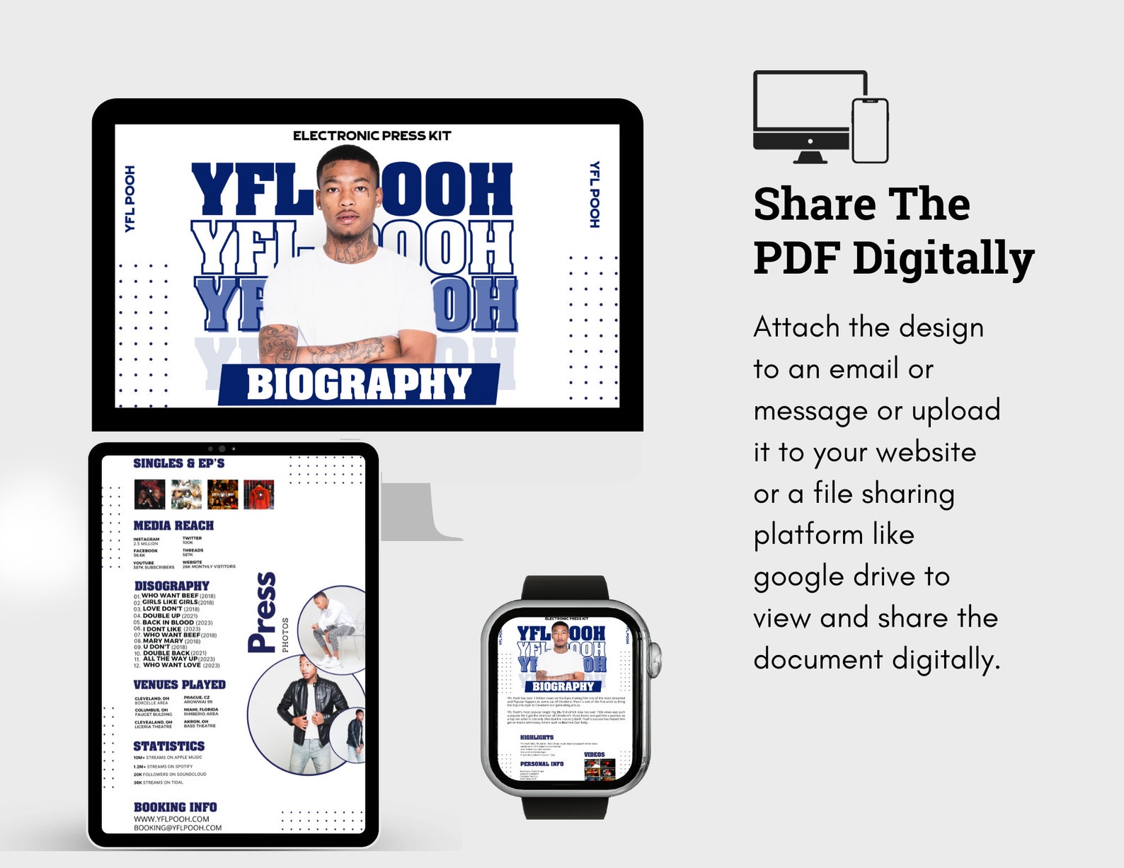 Electronic Press Kit | Media Kit Template for Musicians | Press Kit for ...