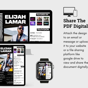 Electronic Press Kit | Media Kit Template for Actors | Press Kit for ...