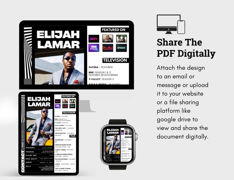 Electronic Press Kit | Media Kit Template for Actors | Press Kit for ...