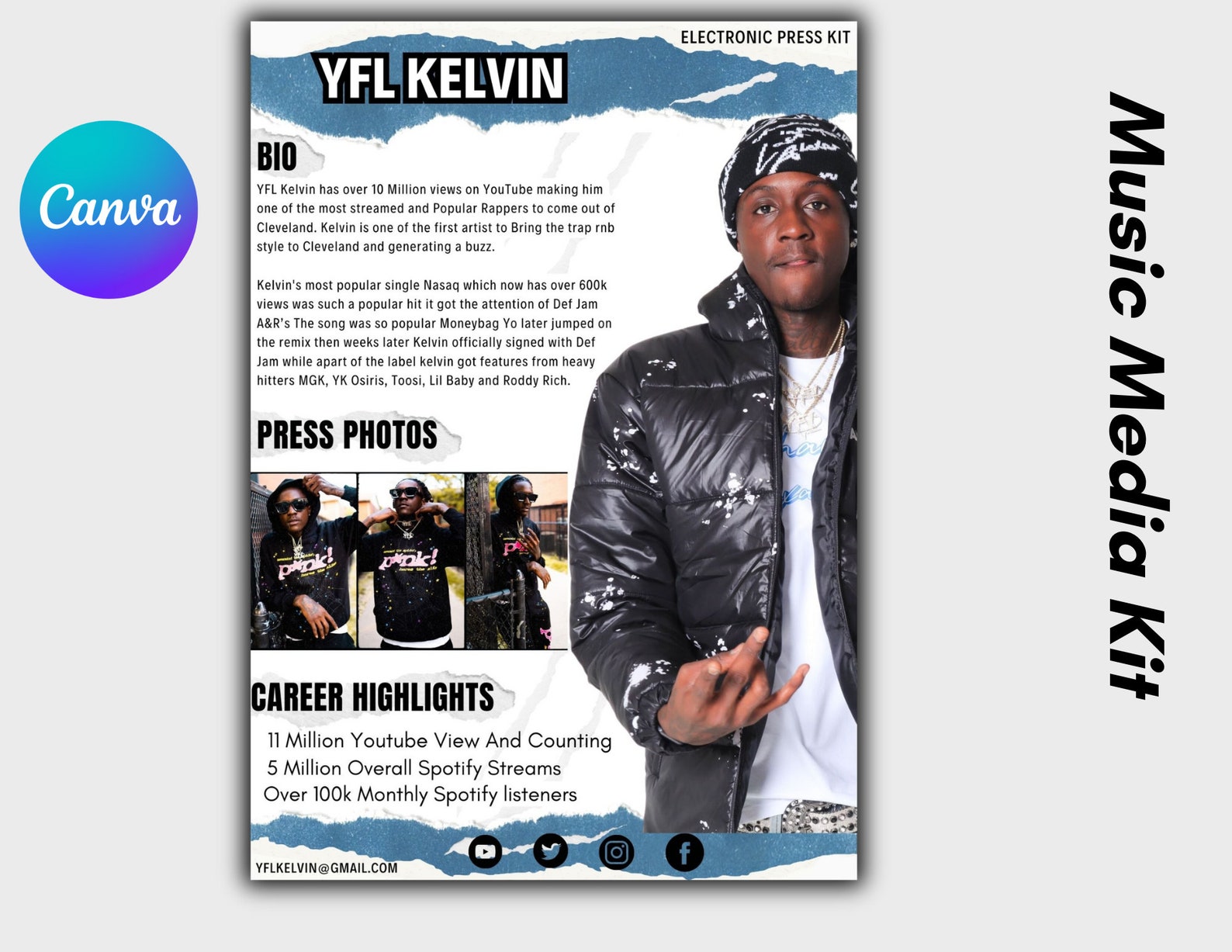 Electronic Press Kit Media Kit Template for Musicians Press Kit for ...