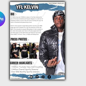 Electronic Press Kit | Media Kit Template for Musicians | Press Kit for ...