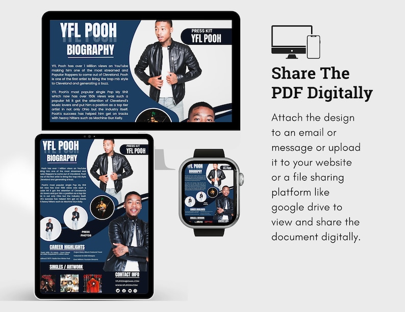 Electronic Press Kit | Media Kit Template for Musicians | Press Kit for ...