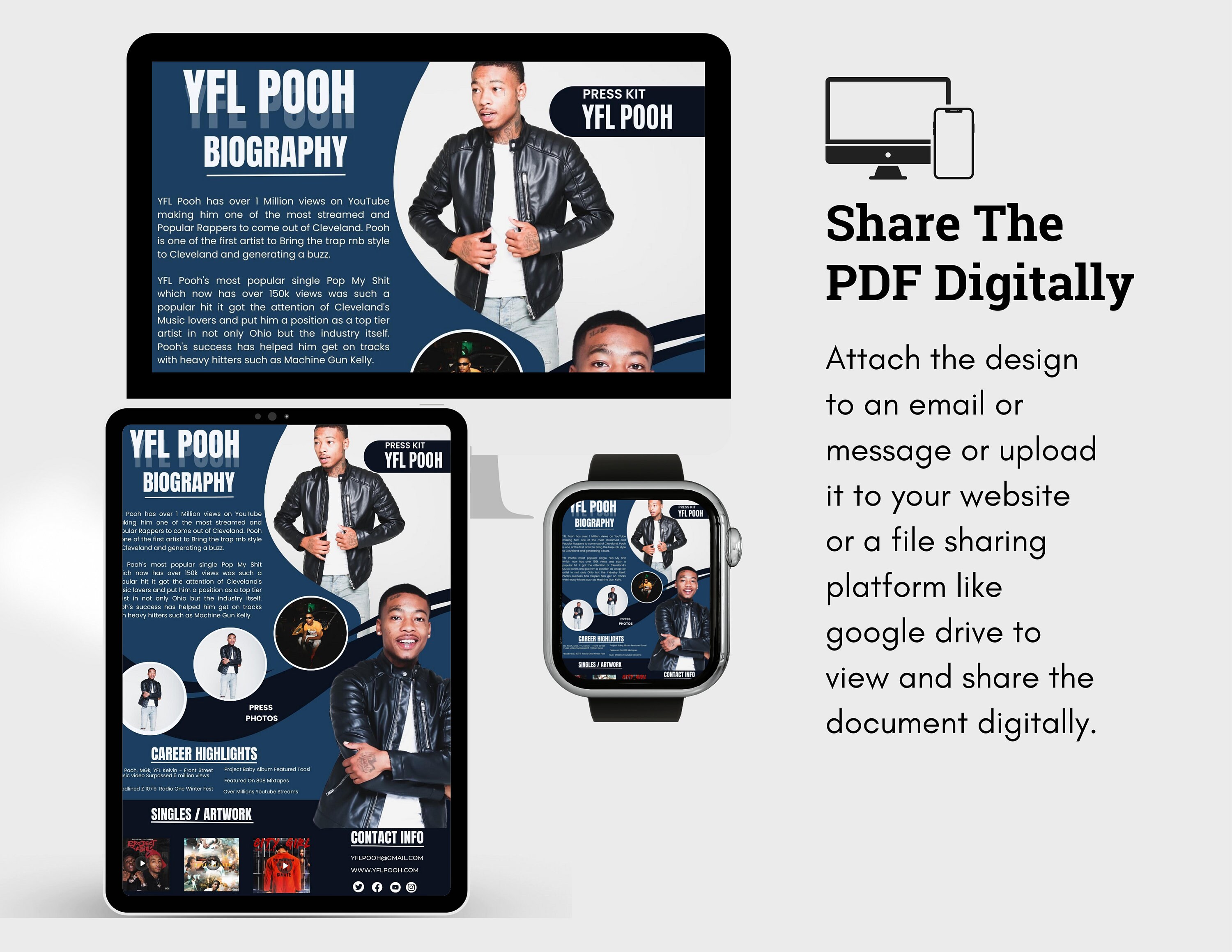 Electronic Press Kit | Media Kit Template for Musicians | Press Kit for ...
