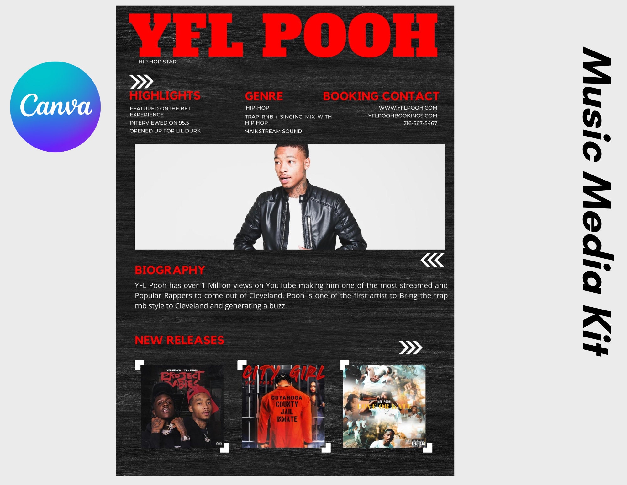 Electronic Press Kit | Media Kit Template for Musicians | Press Kit for ...