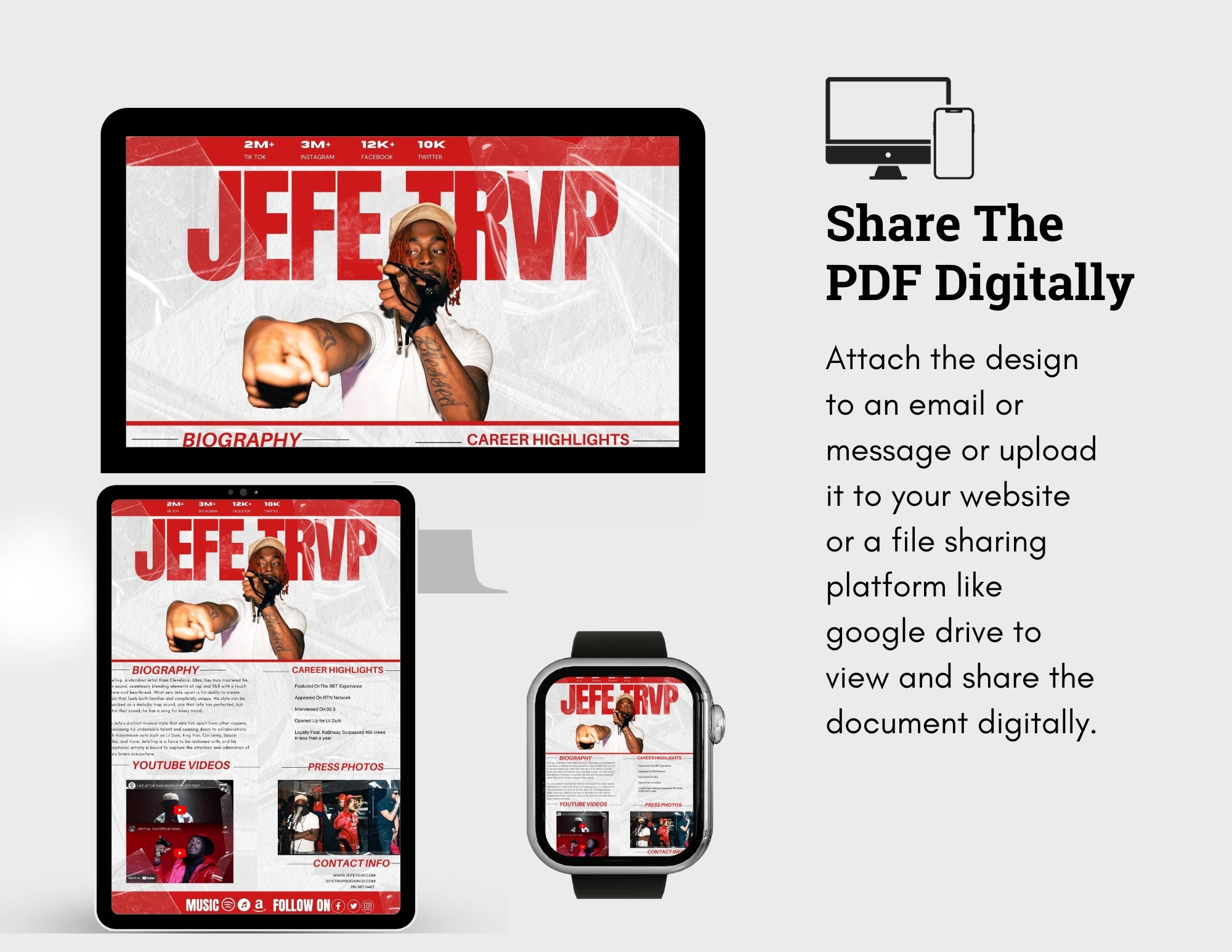 Electronic Press Kit | Media Kit Template for Musicians | Press Kit for ...