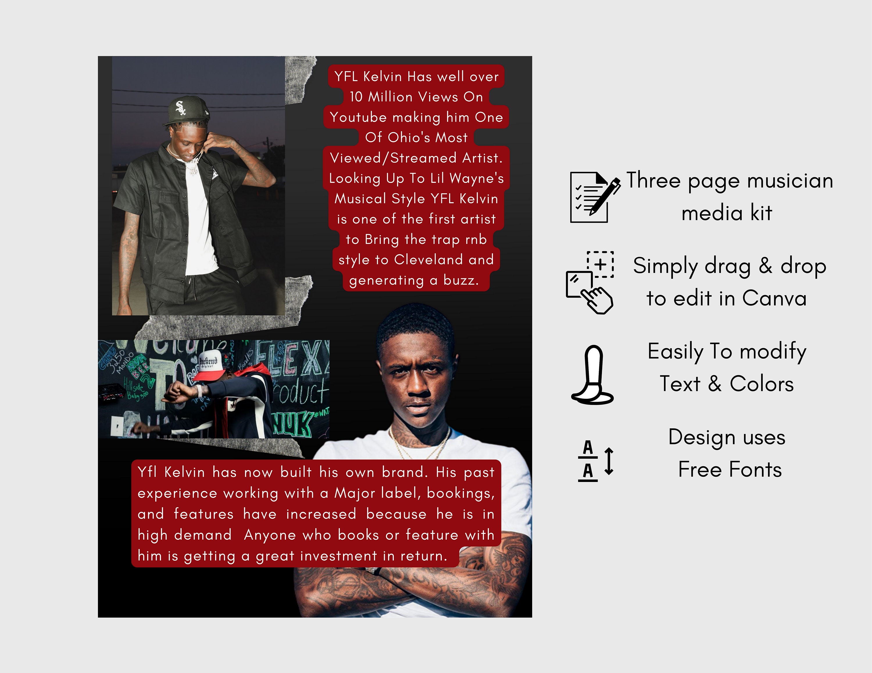 Electronic Press Kit | Media Kit Template for Musicians | Press Kit for ...