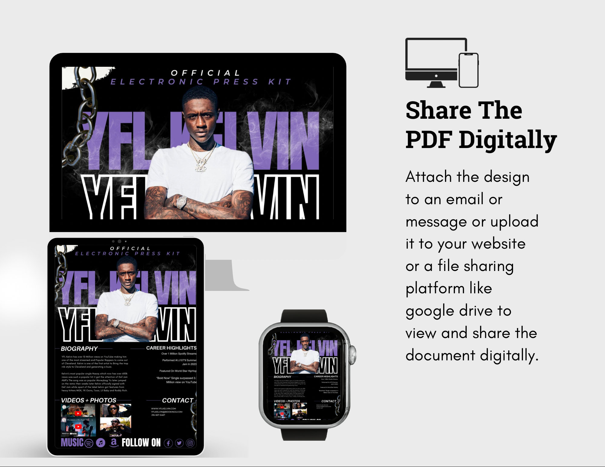 Electronic Press Kit | Media Kit Template for Musicians | Press Kit for ...