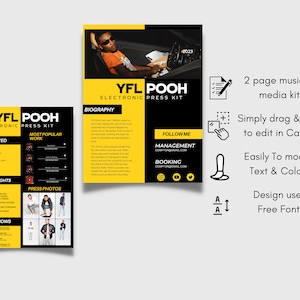 Electronic Press Kit | Media Kit Template for Musicians | Press Kit for ...