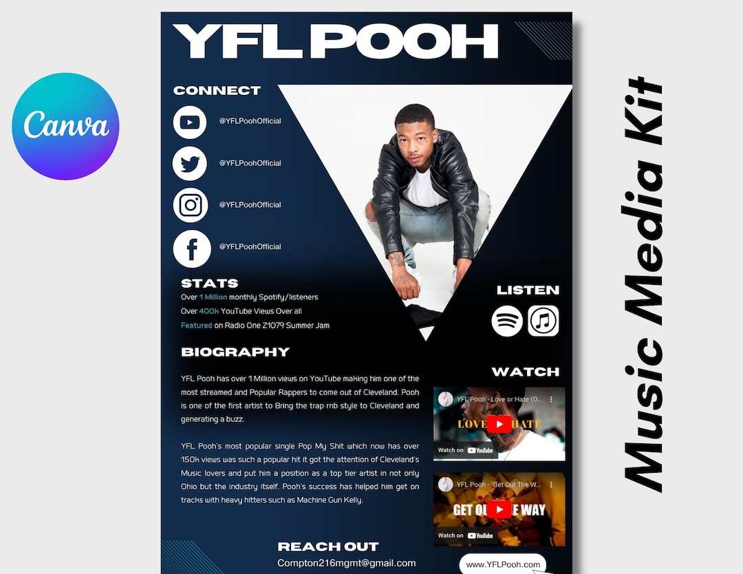 Electronic Press Kit | Media Kit Template for Musicians | Press Kit for ...
