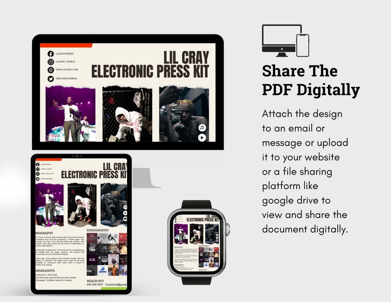 Electronic Press Kit | Media Kit Template for Musicians | Press Kit for ...