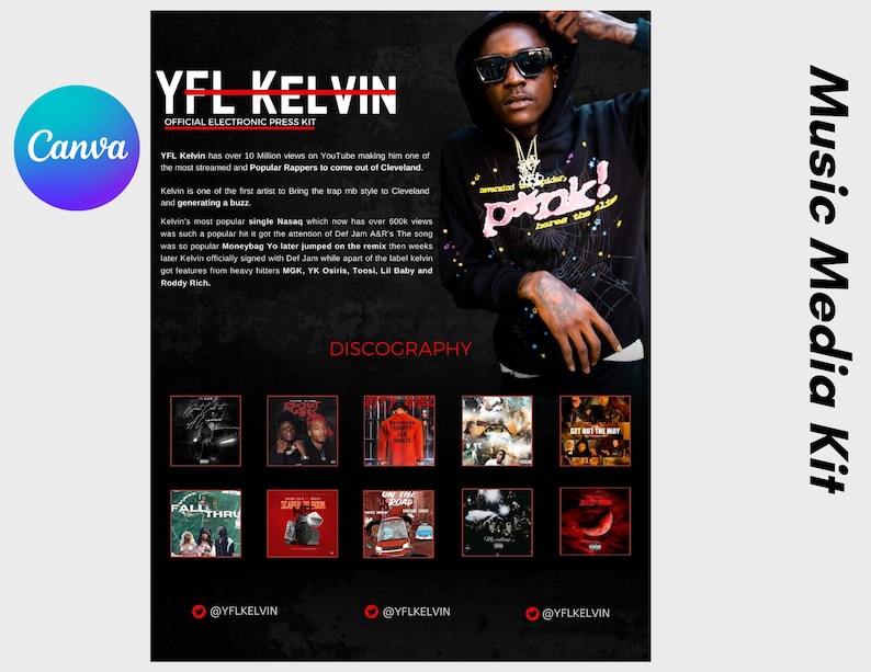 Electronic Press Kit | Media Kit Template for Musicians | Press Kit for ...