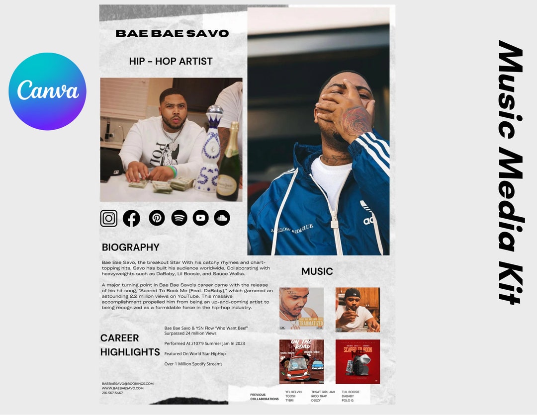 Electronic Press Kit | Media Kit Template for Musicians | Press Kit for ...