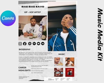 Electronic Press Kit | Media Kit Template for Musicians | Press Kit for ...