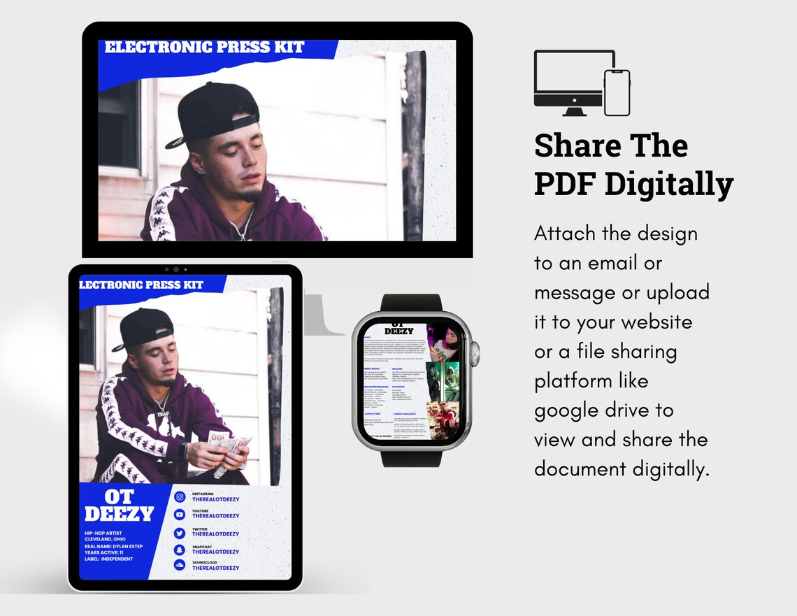 Electronic Press Kit | Media Kit Template for Musicians | Press Kit for ...
