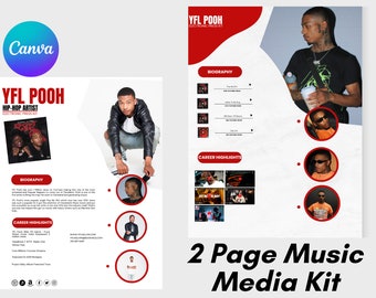 Electronic Press Kit Media Kit Template for Musicians Press Kit for Music Artists 4 Page Media ...