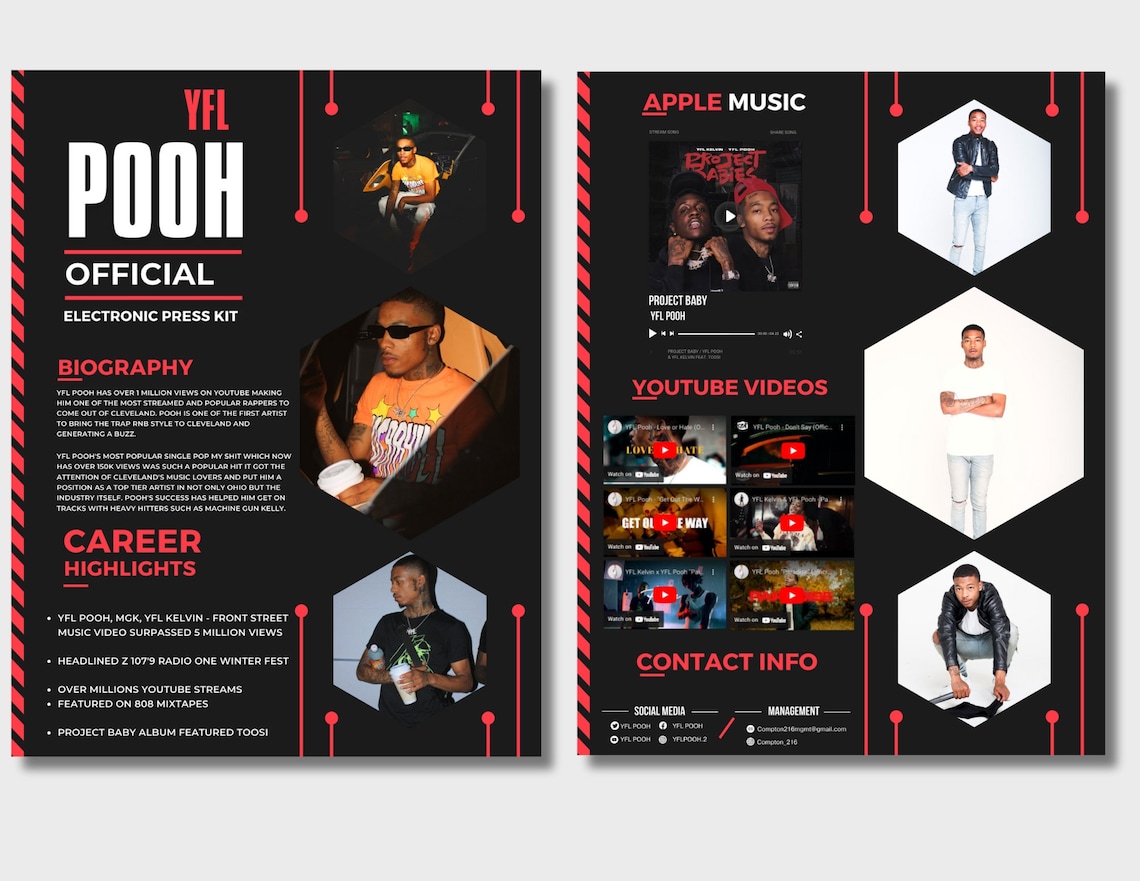 Electronic Press Kit | Media Kit Template for Musicians | Press Kit for ...