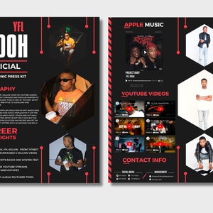 Electronic Press Kit | Media Kit Template for Musicians | Press Kit for ...