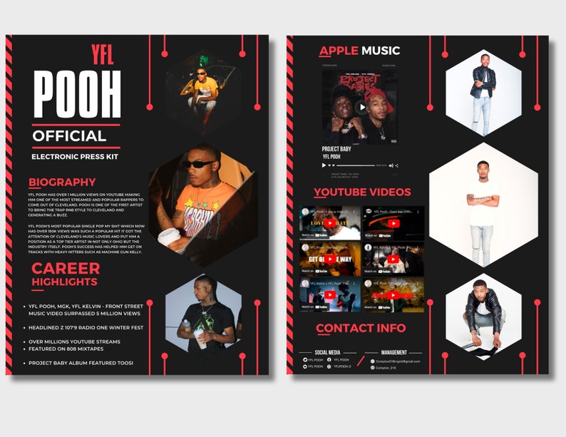 Electronic Press Kit | Media Kit Template for Musicians | Press Kit for ...