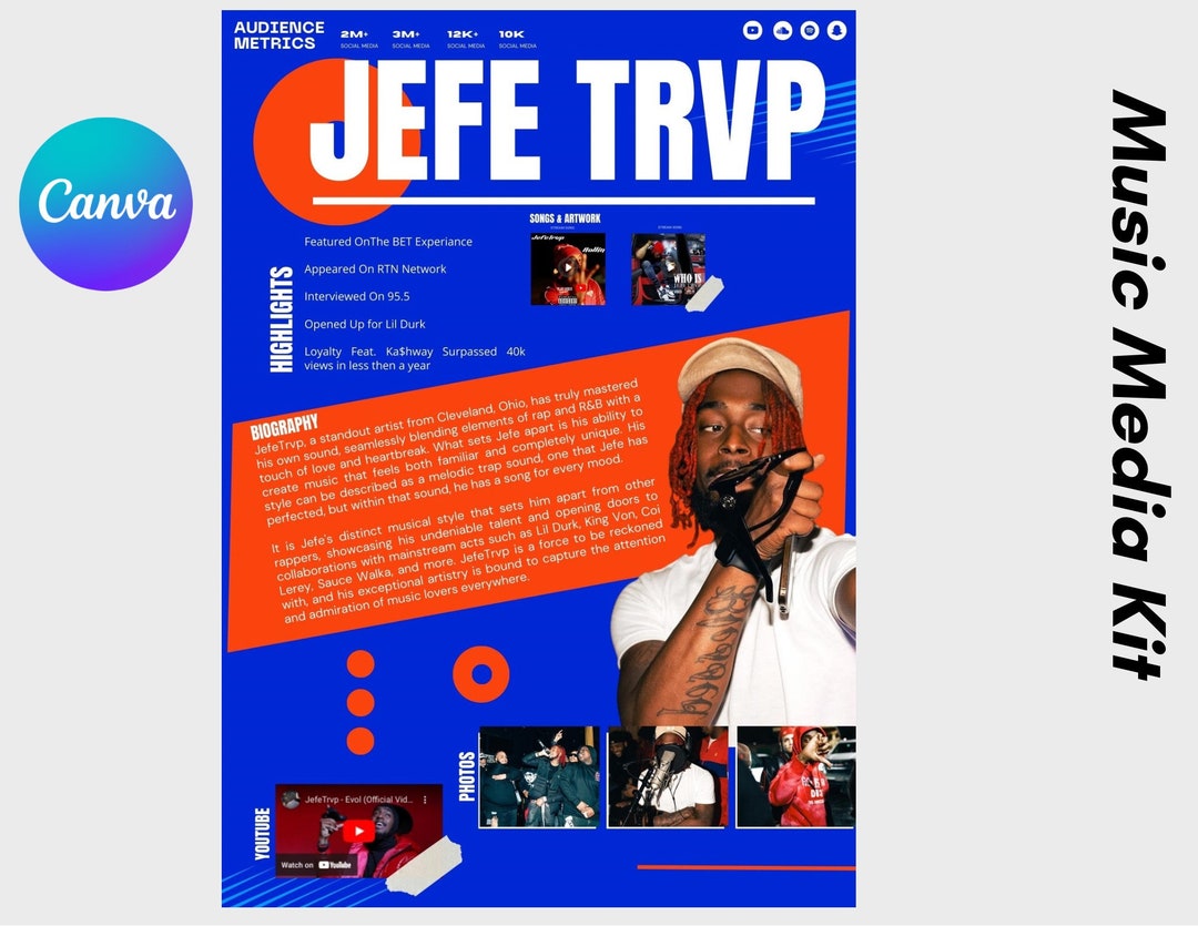 Electronic Press Kit | Media Kit Template for Musicians | Press Kit for ...