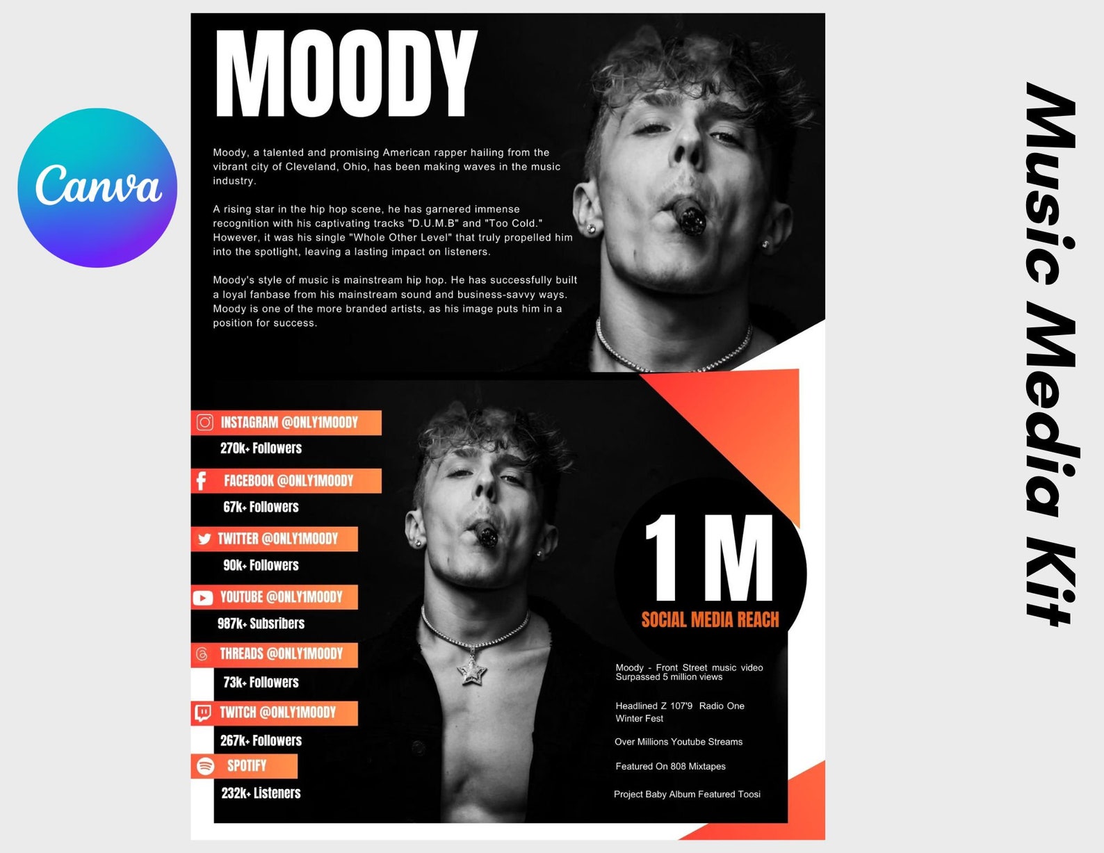 Electronic Press Kit | Media Kit Template for Musicians | Press Kit for ...