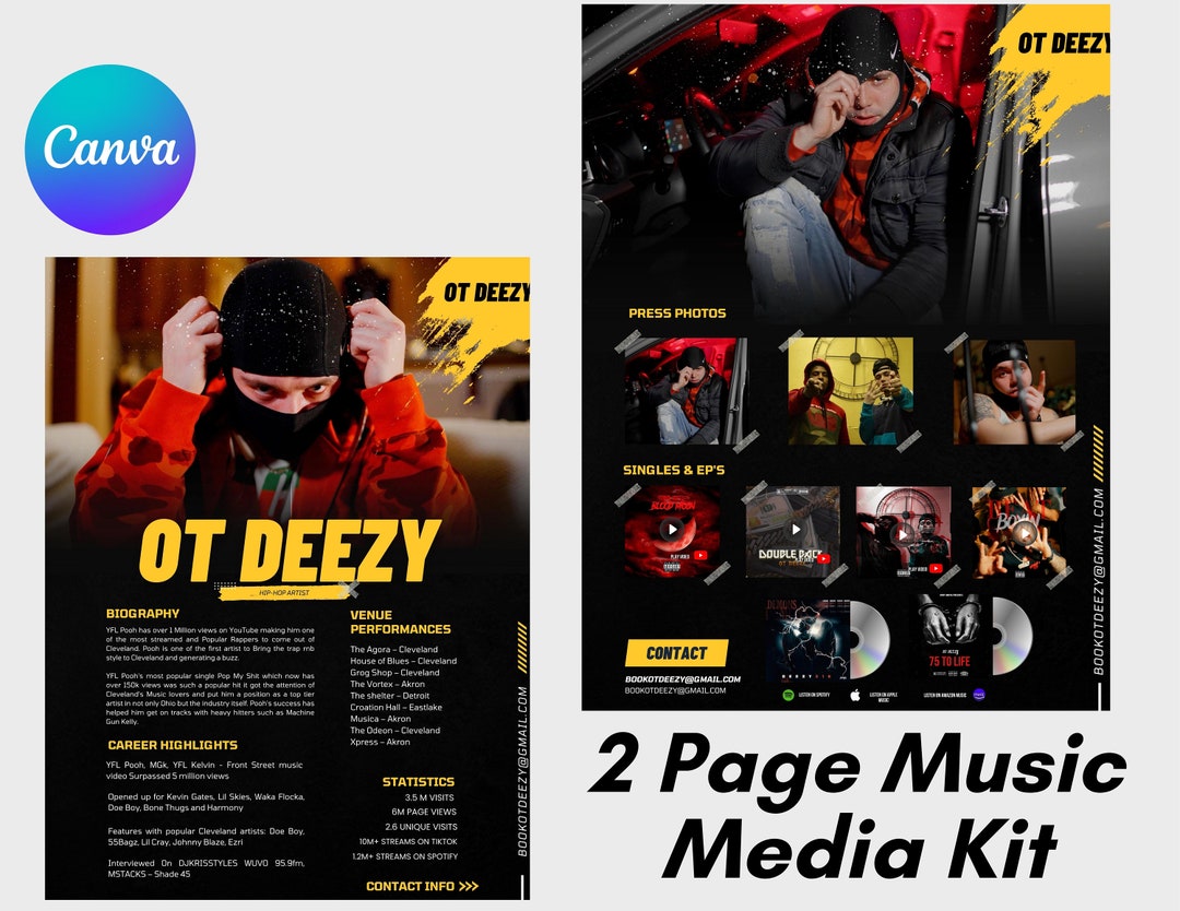 Electronic Press Kit | Media Kit Template for Musicians | Press Kit for ...