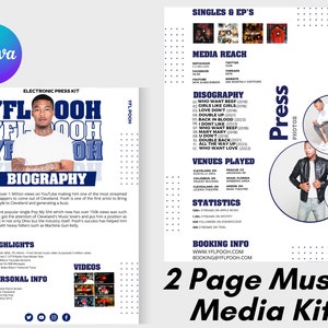 Electronic Press Kit | Media Kit Template for Musicians | Press Kit for ...