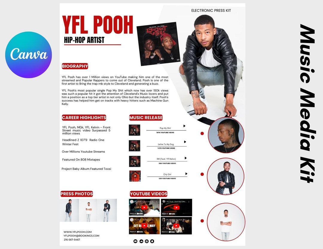 Electronic Press Kit | Media Kit Template for Musicians | Press Kit for ...