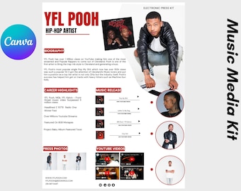 Electronic Press Kit Media Kit Template for Musicians Press Kit for Music Artists 4 Page Media ...