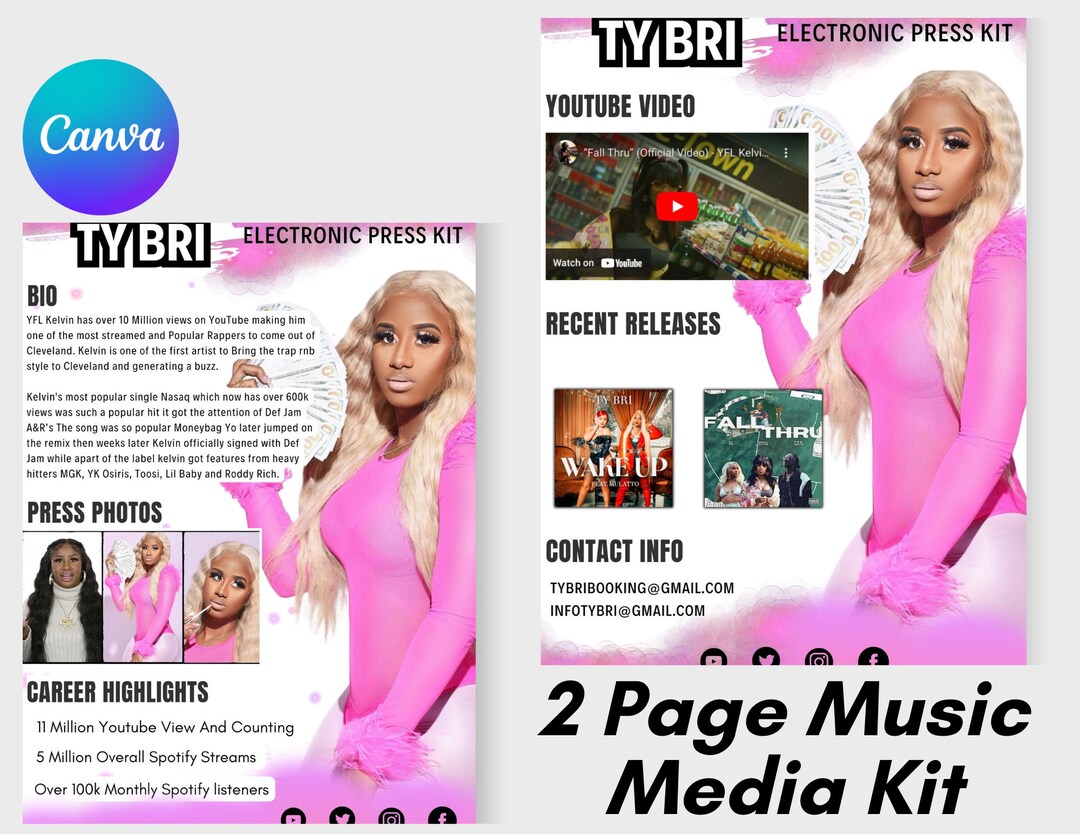 Electronic Press Kit | Media Kit Template for Musicians | Press Kit for ...