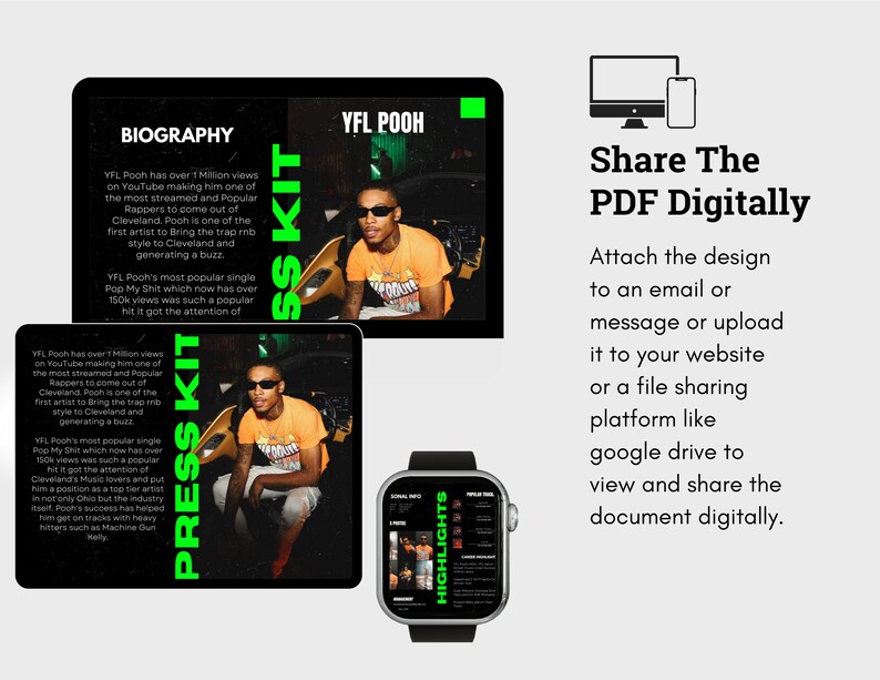 Electronic Press Kit | Media Kit Template for Musicians | Press Kit for ...