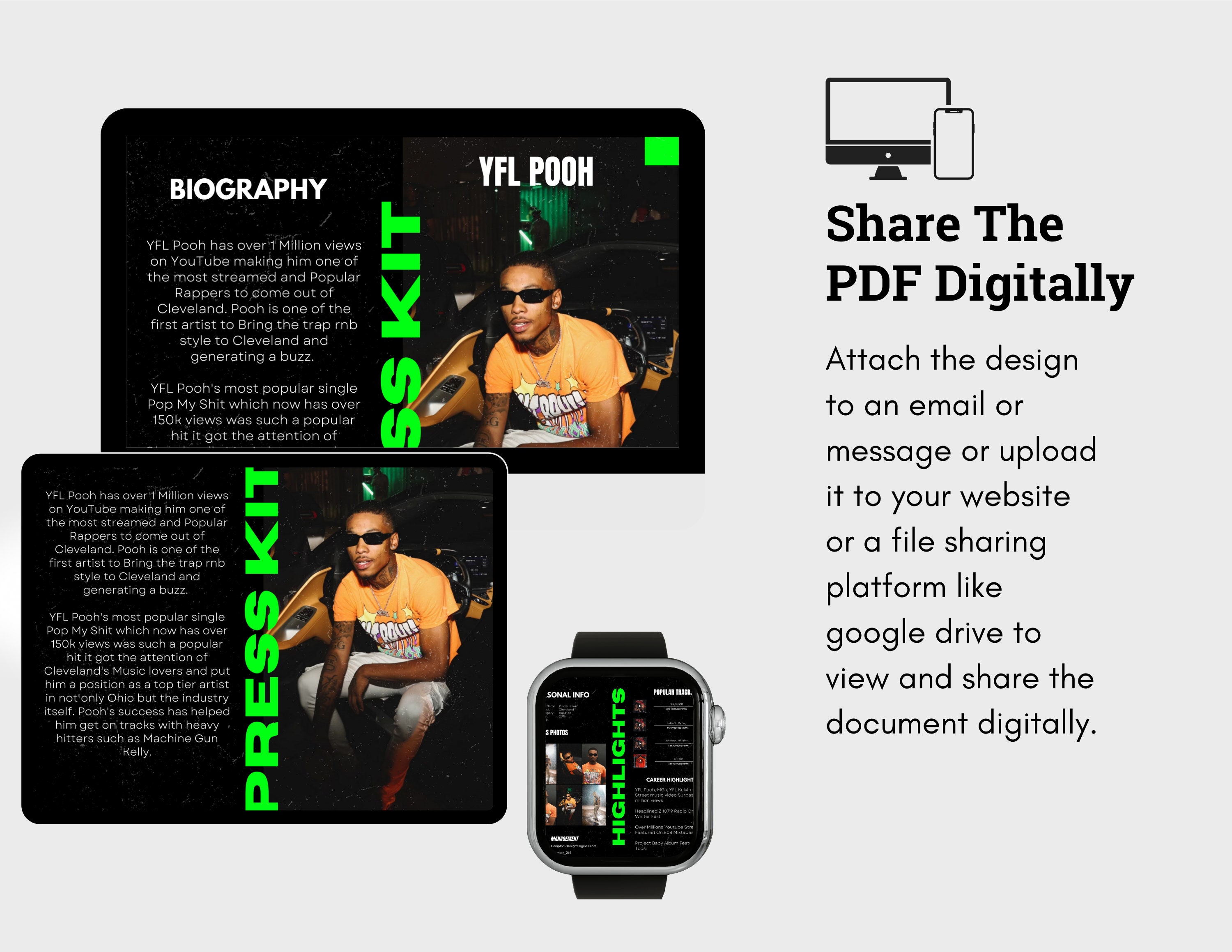 Electronic Press Kit | Media Kit Template for Musicians | Press Kit for ...