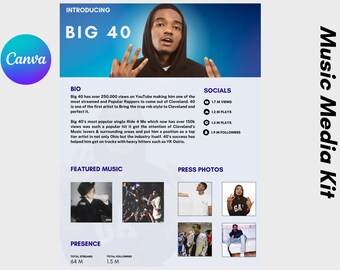 Electronic Press Kit | Media Kit Template for Musicians | Press Kit for ...