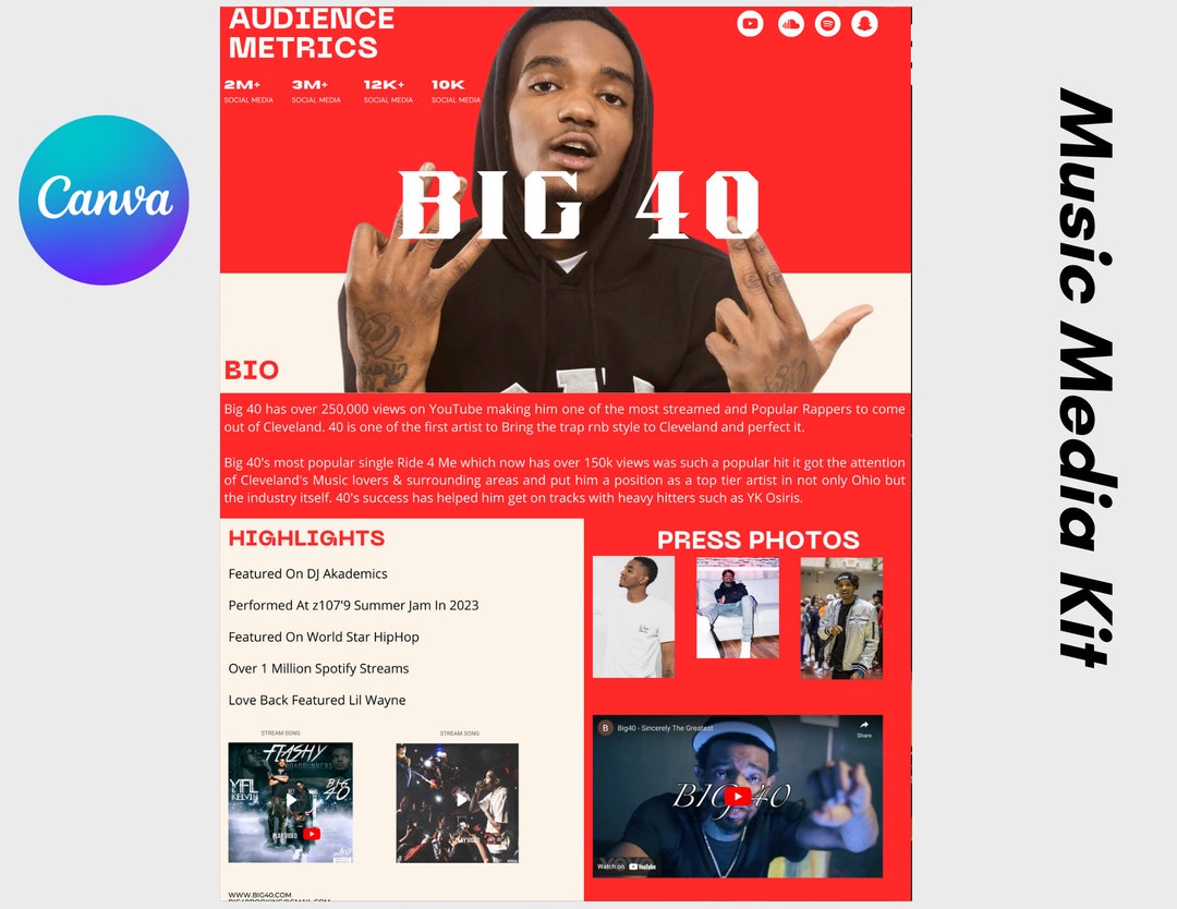 Electronic Press Kit | Media Kit Template for Musicians | Press Kit for ...