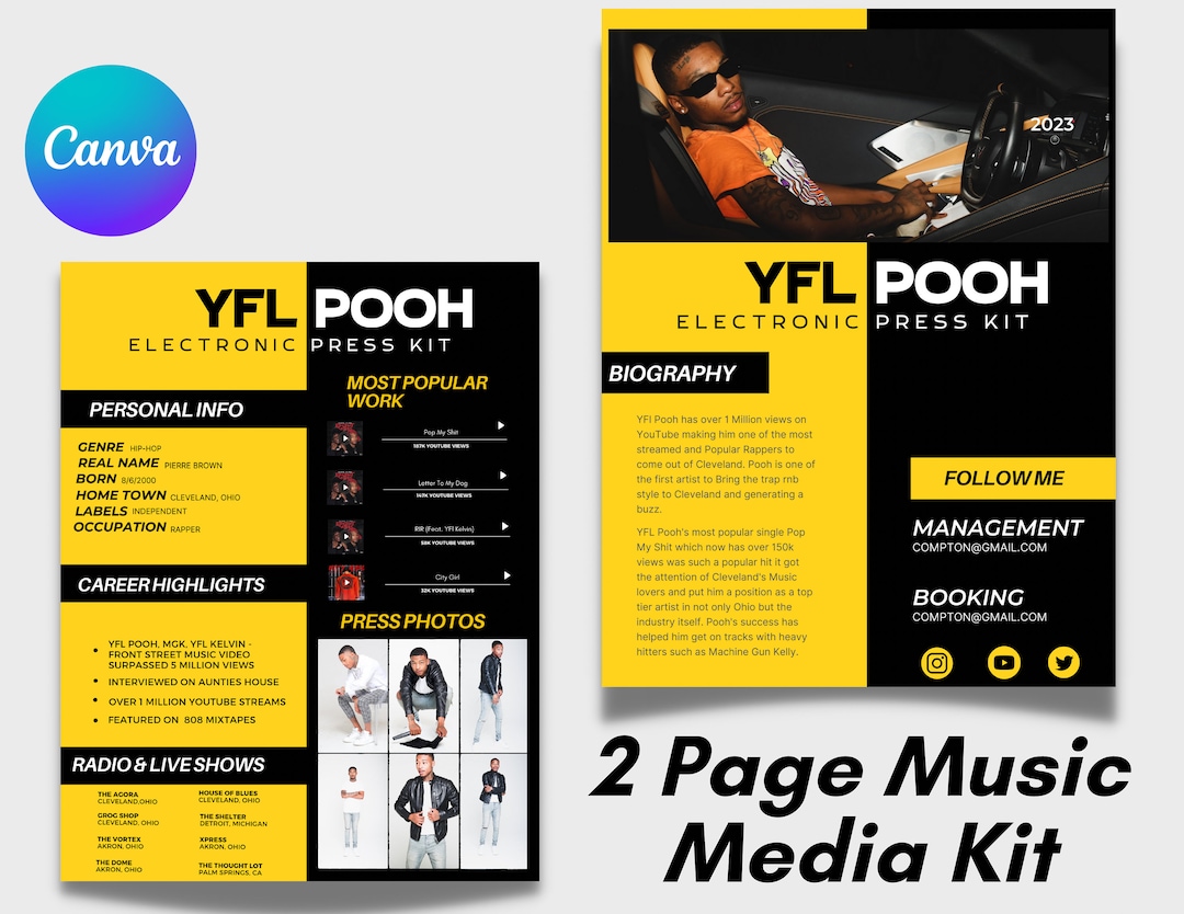 Electronic Press Kit | Media Kit Template for Musicians | Press Kit for ...