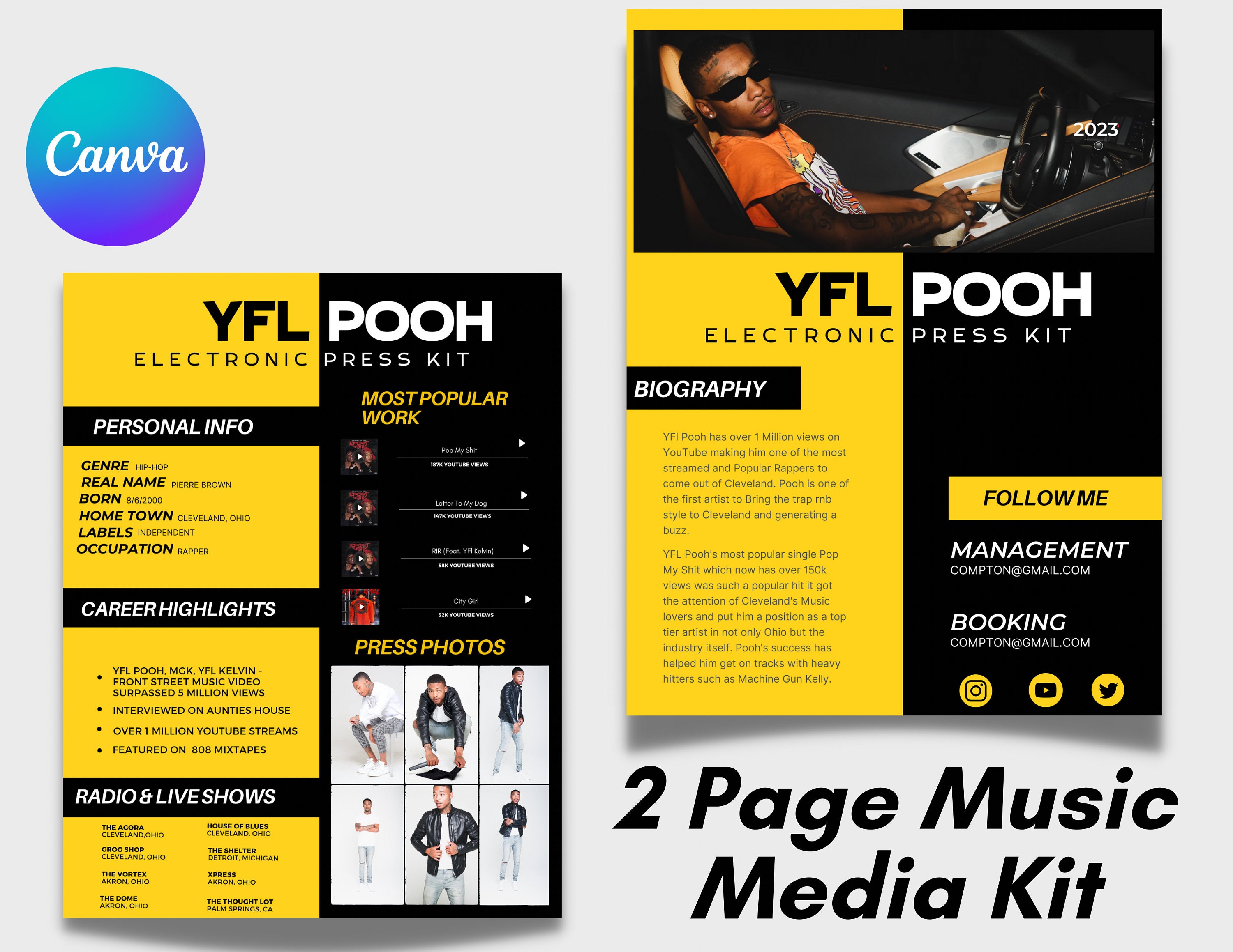 Electronic Press Kit | Media Kit Template for Musicians | Press Kit for Music Artists ...