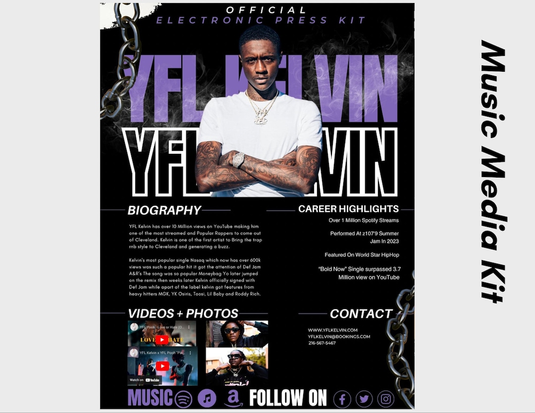 Electronic Press Kit | Media Kit Template for Musicians | Press Kit for ...