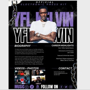 Electronic Press Kit | Media Kit Template for Musicians | Press Kit for ...