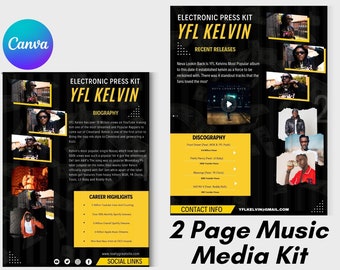 Electronic Press Kit Media Kit Template for Musicians - Etsy