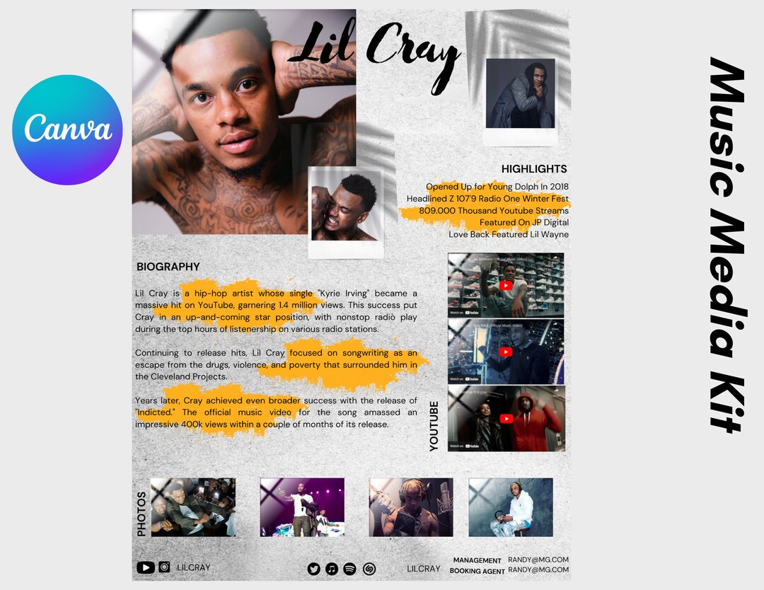 Electronic Press Kit | Media Kit Template for Musicians | Press Kit for ...