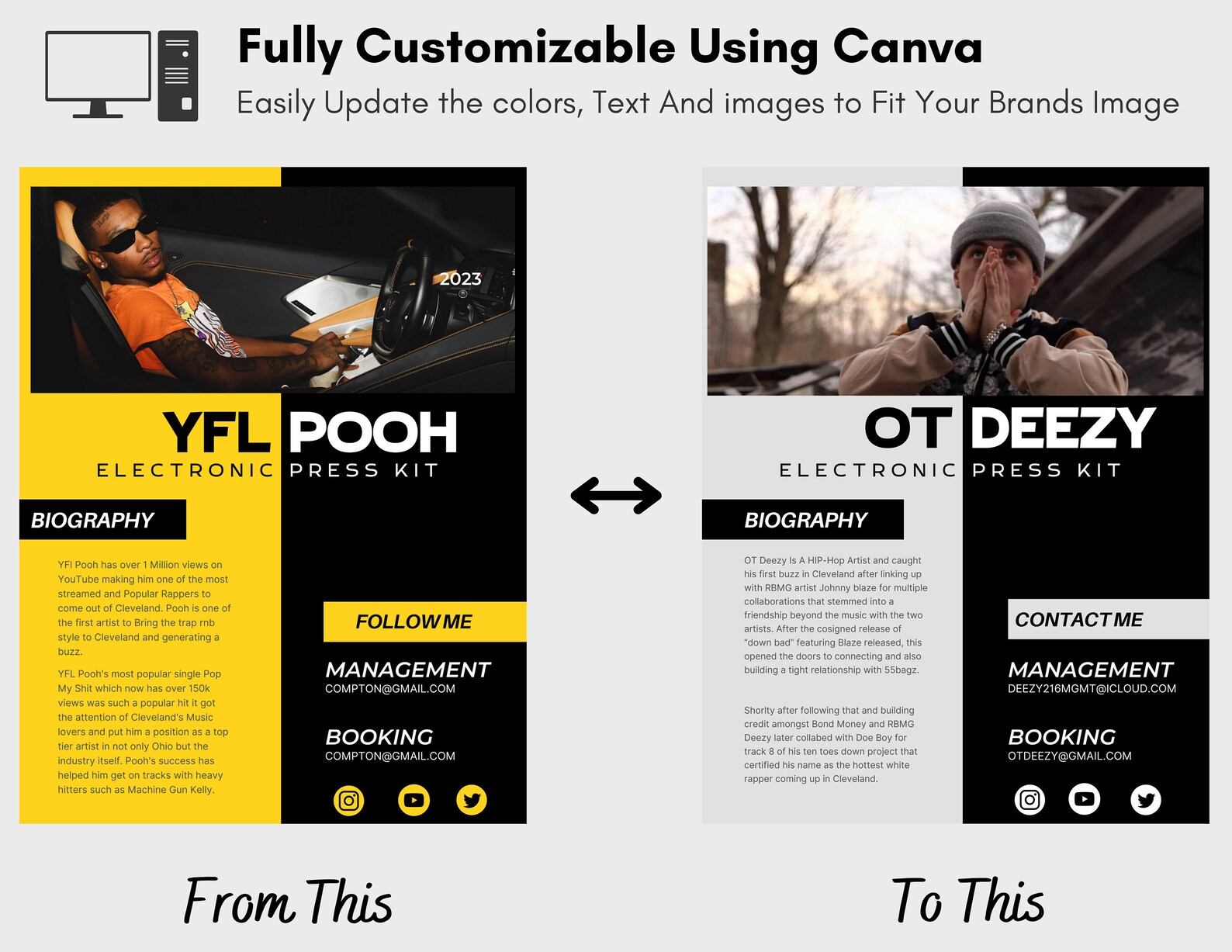 Electronic Press Kit | Media Kit Template for Musicians | Press Kit for ...