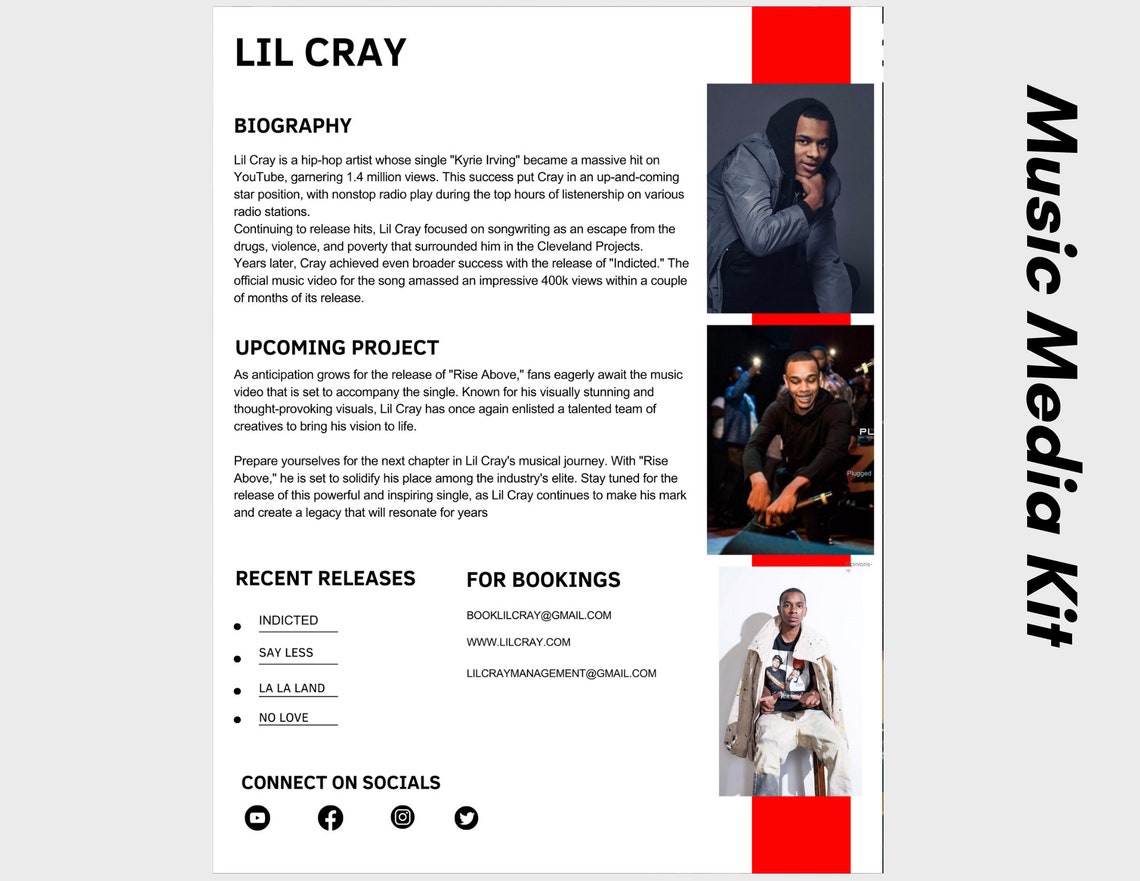 Electronic Press Kit | Media Kit Template for Musicians | Press Kit for ...