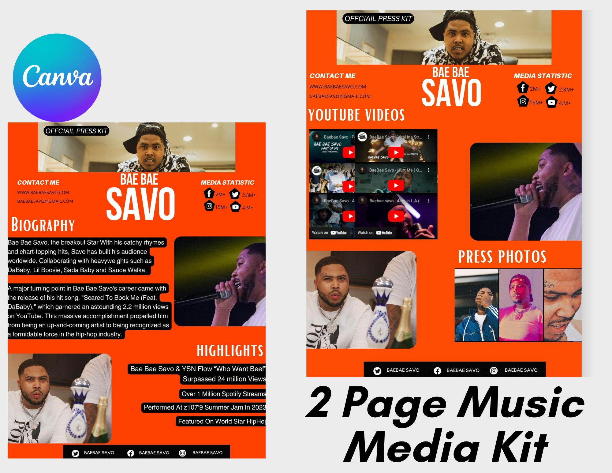 Electronic Press Kit | Media Kit Template for Musicians | Press Kit for ...