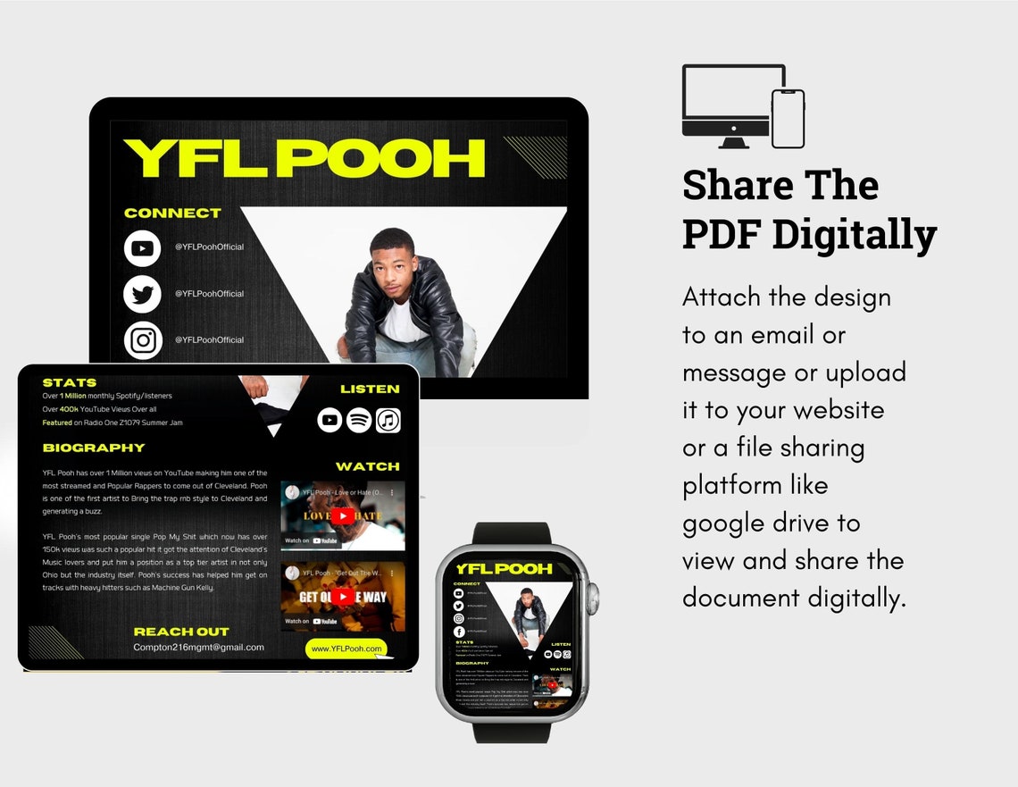 Electronic Press Kit | Media Kit Template for Musicians | Press Kit for ...