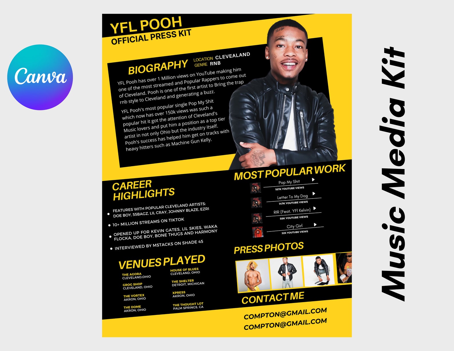 Electronic Press Kit | Media Kit Template for Musicians | Press Kit for Music Artists ...