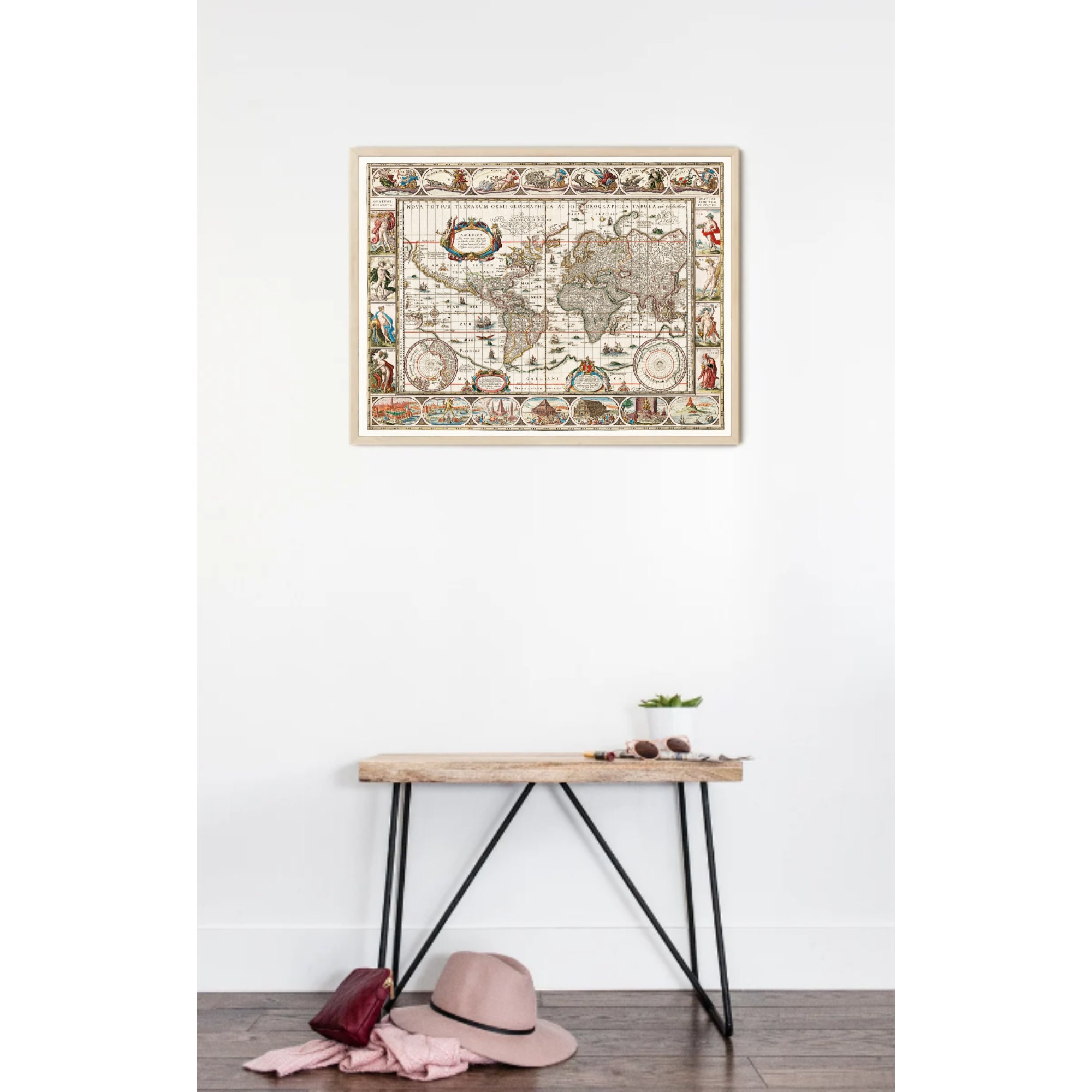 Mapas Del Mundo Poster Imprimible Juego De 4 Mapas - Etsy México